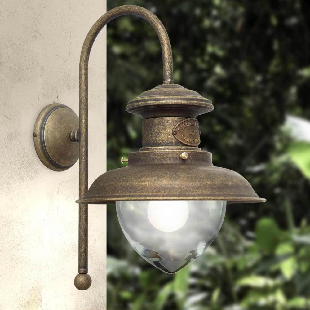 GHI Tengerparti hangulatú kültéri antikolt réz falikar lámpa, IP44 ...